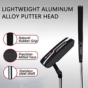 POSSOT Golf Putter Zinc Aluminum Alloy Putters Golf Club Right Handed CNC Milled Putter Face Sturdy Steel Shafts Easy-to-Control Grip for Man and Woman Golfer