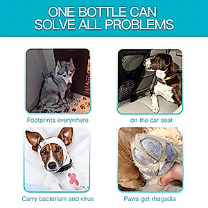 PUPMATE Paw Cleaner, No-Rinse Waterless Shampoo Dogs Cats Feet Cleaning Silicone Pet Grooming Brush, Rose Scent, 6.8 oz, Unique Design Pet Shampoo