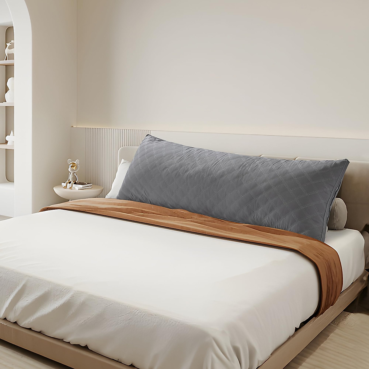 Oubonun Premium Adjustable Loft Quilted Body Pillows - Firm and Fluffy Pillow - Quality Plush Pillow - Down Alternative Pillow - Head Support Pillow - 21"x54"