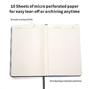 Deziliao Hardcover Notebook Journal 160 Pages, Lined Journal Notebooks for Work, 100Gsm Premium Thick Paper with Pocket, Medium 5.7"x8.4" （Blue, Ruled）