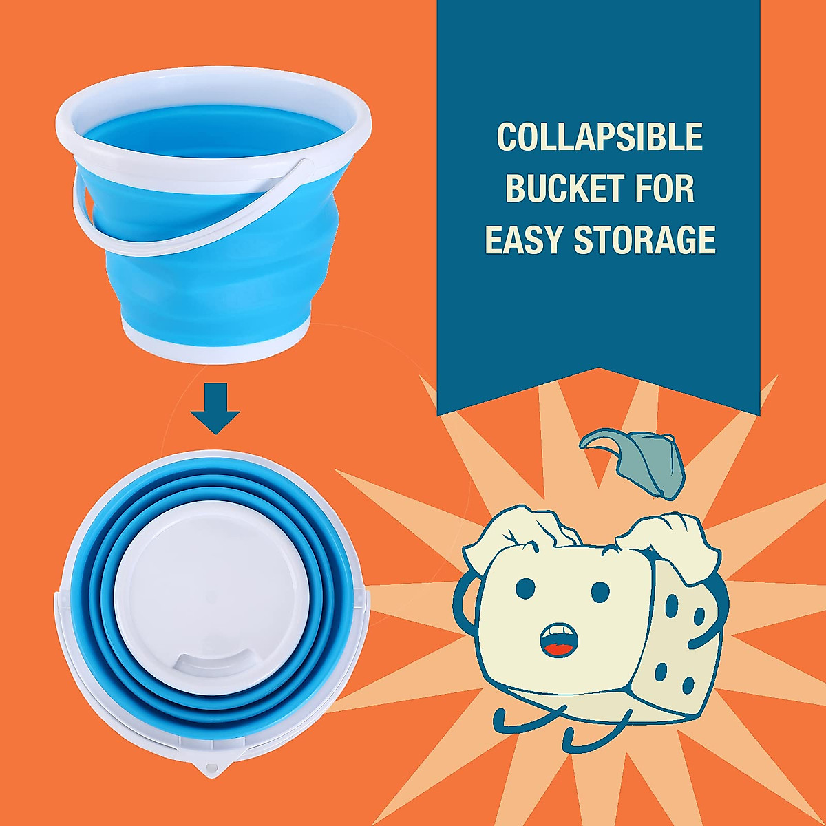 Giant Wooden Yard Dice Set for Lawn Games, Play Lawnzee or Yardkle, Includes Dice, Collapsible Bucket, Reusable Scorecards and Dry Erase Markers