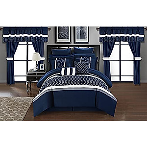 Chic Home Dinah 24 Piece Comforter Set, Queen, Blue