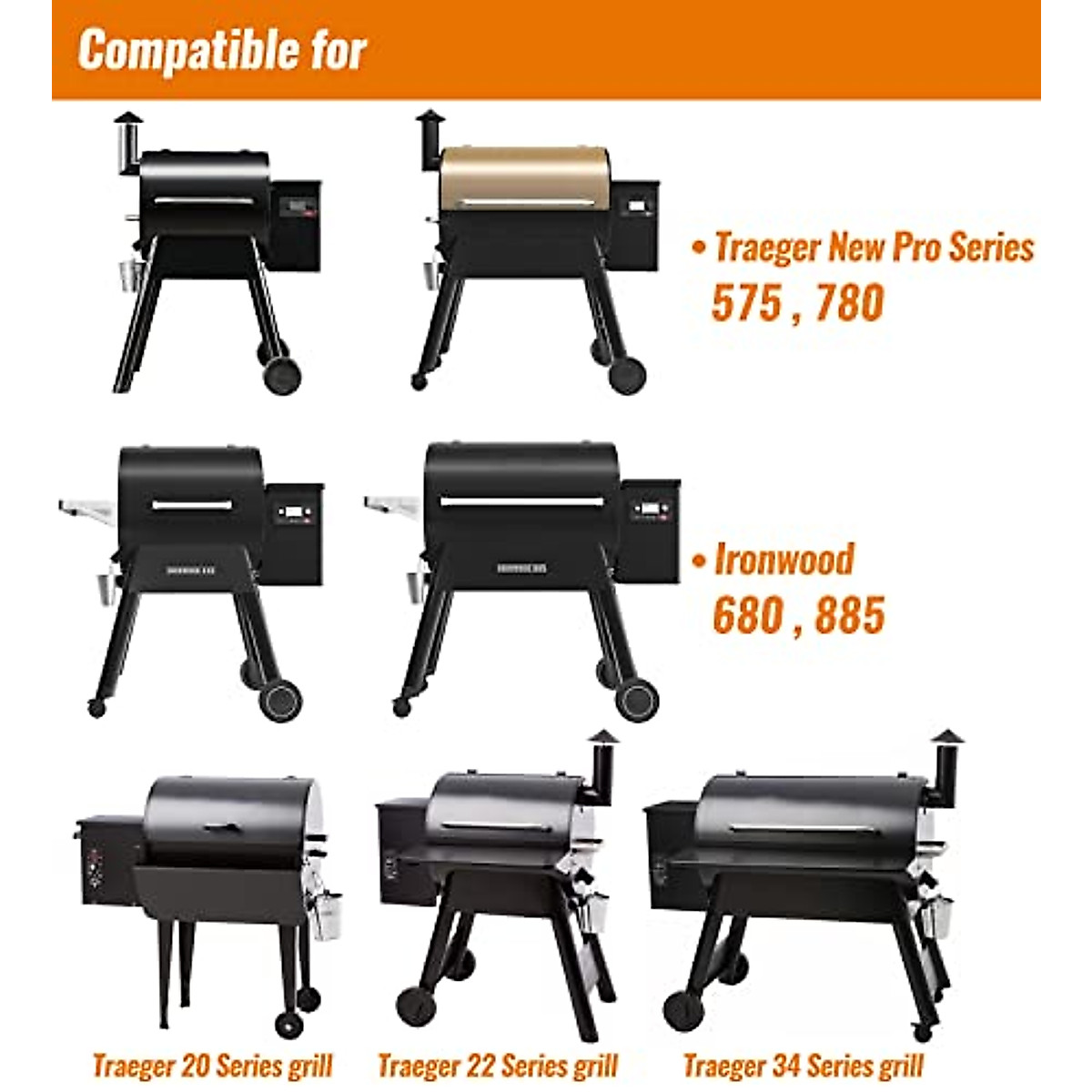 NUPICK 35 Pack BAC407 Grease Bucket Liner Compatible for Traeger Pro Series 575/780, 22/34 Series, Ironwood 650/885 Grills, Grill Accessories for Traeger, 4.9" x 4.5"