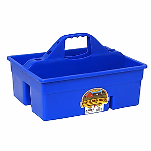 Little Giant® Plastic DuraTote | Horse Grooming DuraTote | Durable Tote Box Organizer with Easy Grip Handle | Extra Thick Sidewalls | Blue