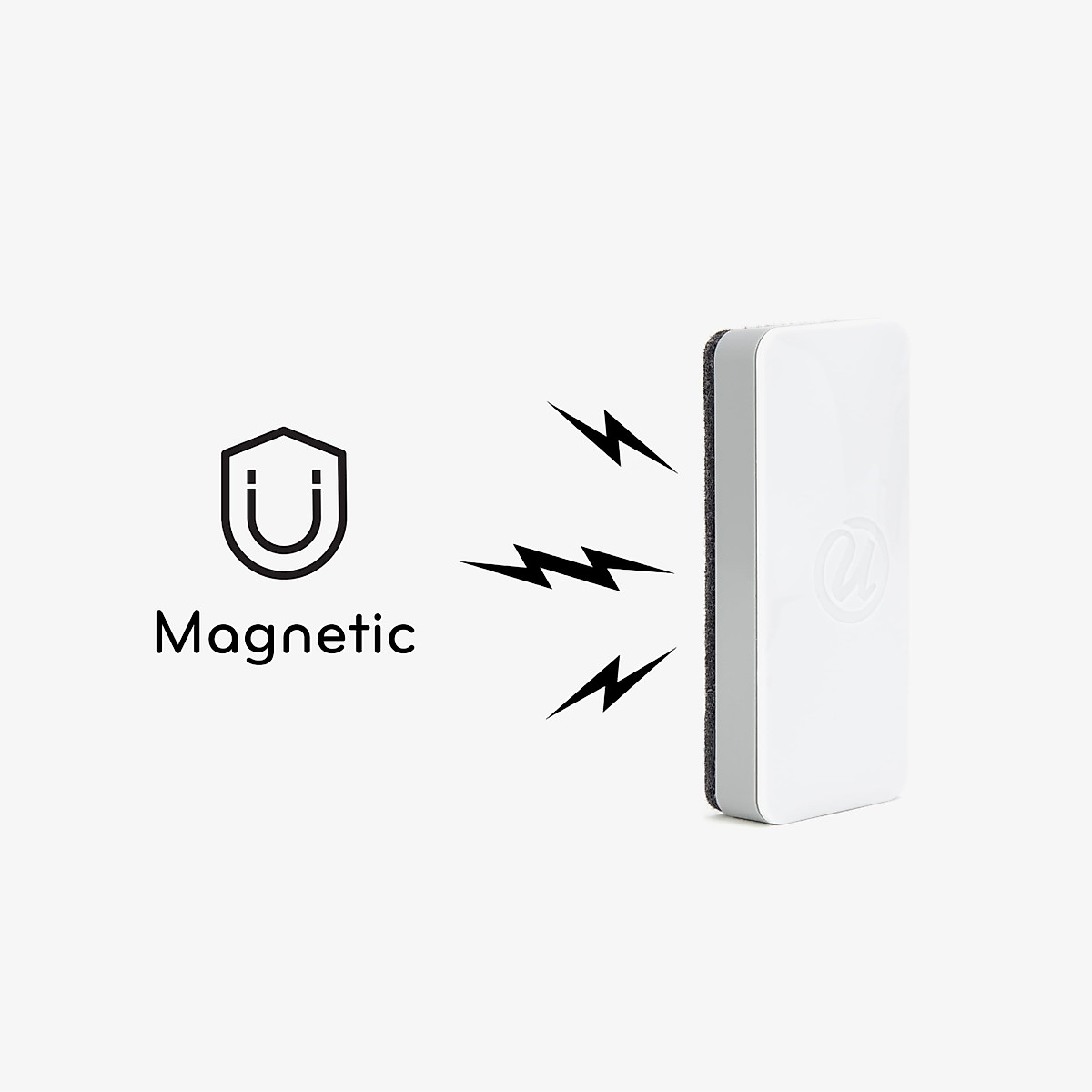 U Brands Magnetic Dry Erase Board Felt Eraser, 2"x5"x1", White, Lightweight Modern Design