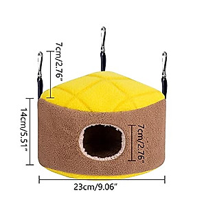 PETSOLA Sugar Glider Hammock Sleeping Nest Fleece House Bed Winter Warm for Cage Corner for Rat Parrot Ferret Squirrel Small Pet Cage Accessories
