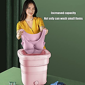 11L Mini Portable Washing Machine,Foldable Laundry Tub Underwear Foldable Washer Blue Ray Sterilization, Apartment Home Self-Driving Tour,for Baby Clothes, Socks, Towels, Great (Color : Pink)