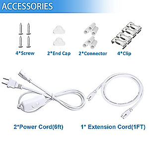 CNSUNWAY 2FT LED Shop Light, 24W 2680LM 6000K Super Bright, T8 Integrated LED Light Fixture, D-Shaped, High Output, Linkable Utility Shop Lights for Room, Garage, Workbench, Under Cabinet (2 Pack)