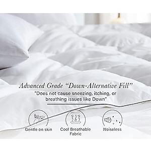 California Design Den King Size Comforter Duvet Insert - Luxury All-Season Down Alternative, Quilted Extra Fluffy, Soft, and Cooling, Machine Washable with Corner Tabs - White