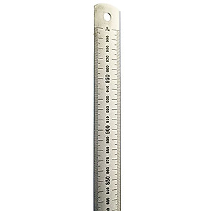 1 Meter Stainless Steel Ruler with Stamped Centimeter and Millimeter Graduations - Eisco Labs