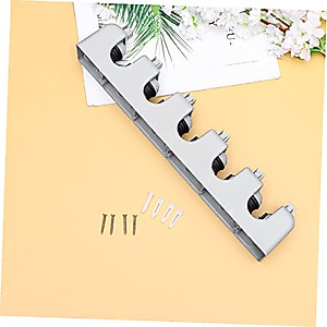GLSTOY Mop Rack Mop Storage Shelf Broom Hanger Wall Mount Broom Holder Cleaning Tools Organizer Toilet Brush Holder Cleaning Tool Hooks Mop Organizer Clip Broom Storage Hanger Hooks Grey