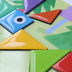 NOOLY Magnetic Game Puzzle, Educational STEM Tangram Geometric Shape Toy Geometric Shape Puzzle for Preschool (Heart) PW0432