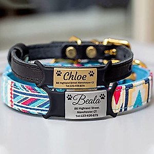 JATEBI 2 Pack Personalized Dog Tag, Slide-On Pet ID Tags,Stainless Steel Dog Tags, No Jingle Slide on Cat ID Tag, Custom Engraved No Noise Animal Identification Tag(L Silver)…