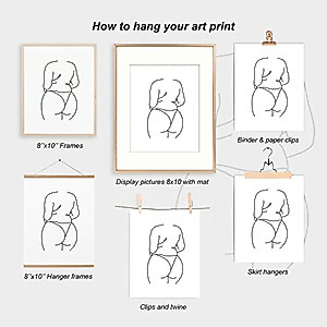 heilkee Feminist Wall Art Black and White Minimalist Line Art Prints for Bedroom Aesthetic Modern bathroom Decor Woman Body Positive Gifts(UNFRAMED 8x10in)