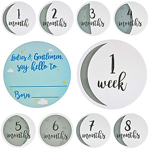 Baby Monthly Milestone Blanket with 20 Milestone Moments Props for Boy & Girl, Photography Blankets, Organic Thick Fleece Blanket Backdrop for Personalized Month Pictures for Girls and Boys
