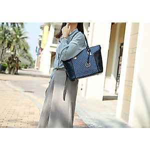 MKF Collection Shoulder Bag for Women, Crossbody Purse & Wristlet: PU Leather Satchel Pocketbook 3 PCs Handbag Set