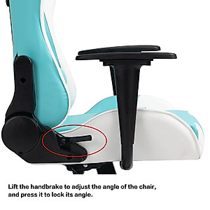 Modern-Depo High-Back Swivel Gaming Chair Recliner with Lumbar Support and Headrest, Height Adjustable Ergonomic Office Desk Chair, Blue White