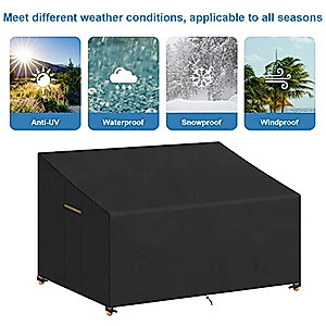 VANSHEIM Outdoor Loveseat Covers Waterproof Patio Couch Covers for Outdoor Furniture Patio Couch Cover Outdoor Sofa Covers for Patio Furniture Heavy Duty Polyester Outdoor Bench Cover 63"x39"x24"/35"