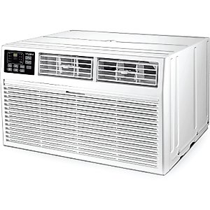 Whirlpool 14,000 BTU Through the Wall Air Conditioner, 230V, Cools up to 700 Sq. Ft for Living Room, Bedroom, Kitchen, Apartment, with Dehumidifier, Remote Control, Digital Display, 24H Timer, White