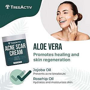 TreeActiv Acne Scar Cream, 2 fl oz, Acne Scar Treatment for Face, Stretch Marks, and Body Scars, Acne Scar Removal Cream for Body, Acne Scar Remover for Cuts and Burns, For All Skin Types, 500+ Uses