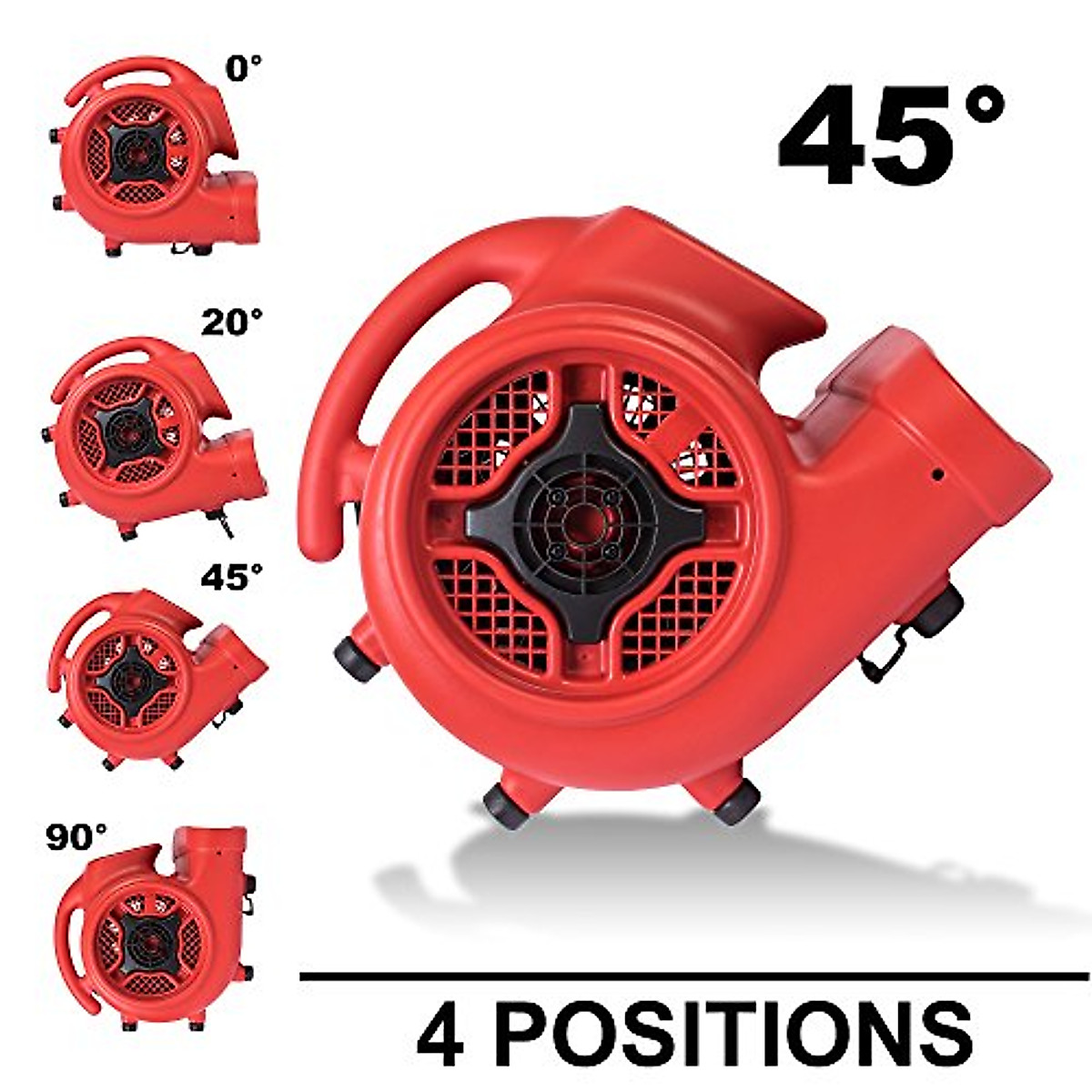 XPOWER P-430 Pro 1/3 HP 2000 CFM Centrifugal Air Mover, Carpet Dryer, Floor Fan, Blower, for Water Damage Restoration, Janitorial, Plumbing, Home Use