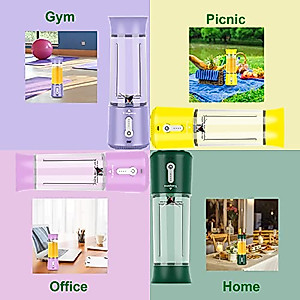 Portable Blender for Shakes and Smoothies, USB Rechargeable Vaeqozva Pro 17 Oz Bottle Large Capacity Waterproof Mini Blender, Personal Size Jucier for Travel, Home