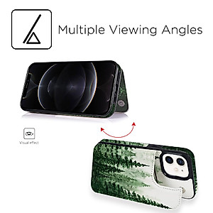 uCOLOR for iPhone 11 Wallet Case with Card Holder-PU Leather Folio Flip Cover Kickstand Card Slots Double Magnetic Clasp RFID Blocking Compatible with iPhone 11 6.1" (Forest)