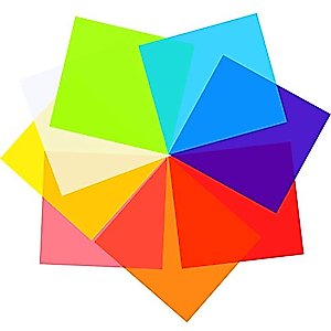 Outus 104 Pieces Cello Sheets Cellophane Wraps for Gel Light Filter Plastic Sheet(Multicolor, 12 x 12 Inch)