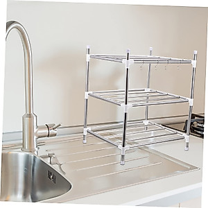 COLLBATH 1pc Kitchen Storage Rack Adjustable Stainless Steel Accessories