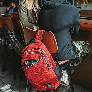 DIME BAGS City Dweller Casual Hemp Backpack with Padded Laptop Compartment and Water Bottle Holder (Glass)