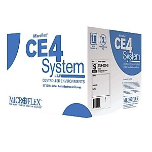 Microflex CE4-200 Latex Glove, Powder Free, Silicone Free, Disposable, 11.4" Length, 5.1 mils Thick