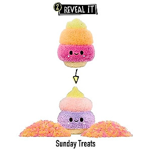 Fluffie Stuffiez Ice Cream Large Collectible Feature Plush 11" - Surprise Reveal Unboxing with Huggable ASMR Fidget DIY Fur Pulling, Ultra Soft Fluff