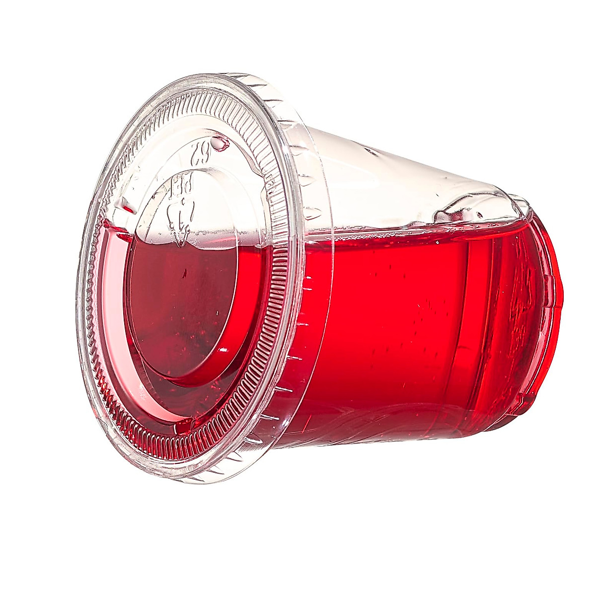 PATCHKE [ 3 OZ - 100 Cups + 100 Lids ] Jello shot Cups with Lids - Leak-Resistant, Tight fit, Easy Snap-on Lids - Clear & Fully Transparent, Tall squeezable Disposable Plastic.