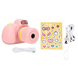 Kids Digital Camera, Night Flash Function Children Digital Camera No‑Edge Design for Kids(Pink)