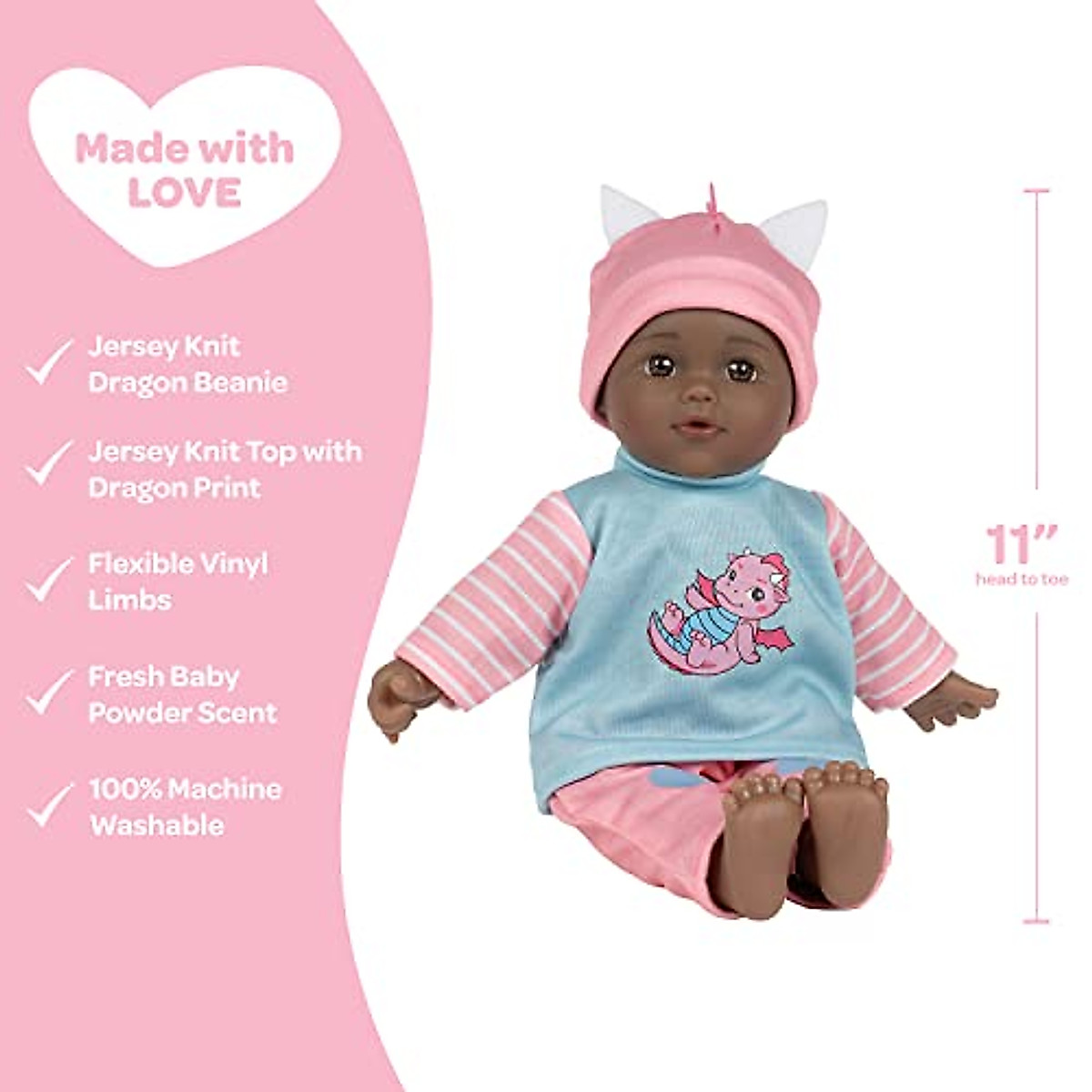 ADORA Little Love Baby Doll, Clothes & Accessories Set, Soft and Cuddly Doll with Sweet Baby Smeel and Machine Washable, Birthday Gift for Ages 1+ - Sweet Dragon