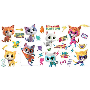 Disney Jr SuperKitties Peel and Stick Wall Decals by RoomMates, RMK5541SCS
