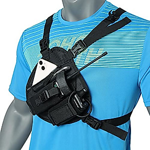 ABBREE Radio Chest Harness Holder Adjustable Shoulder Chest Front Pack Two Way Radio Pouch Holster Vest Rig Walkie Talkie Case for Arcshell Retevis Baofeng UV-5R/5G UV-82 BF-888S ST20