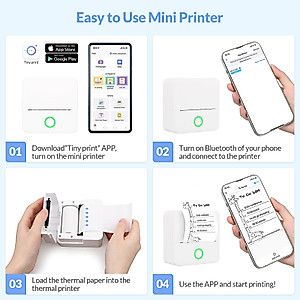 Label Maker Machine with Tape, Portable Bluetooth Label Printer, Small Smart Phone Handheld Sticker Mini Labeler Multiple Templates Font Icon Easy to Use Inkless Rechargeable F Office Home