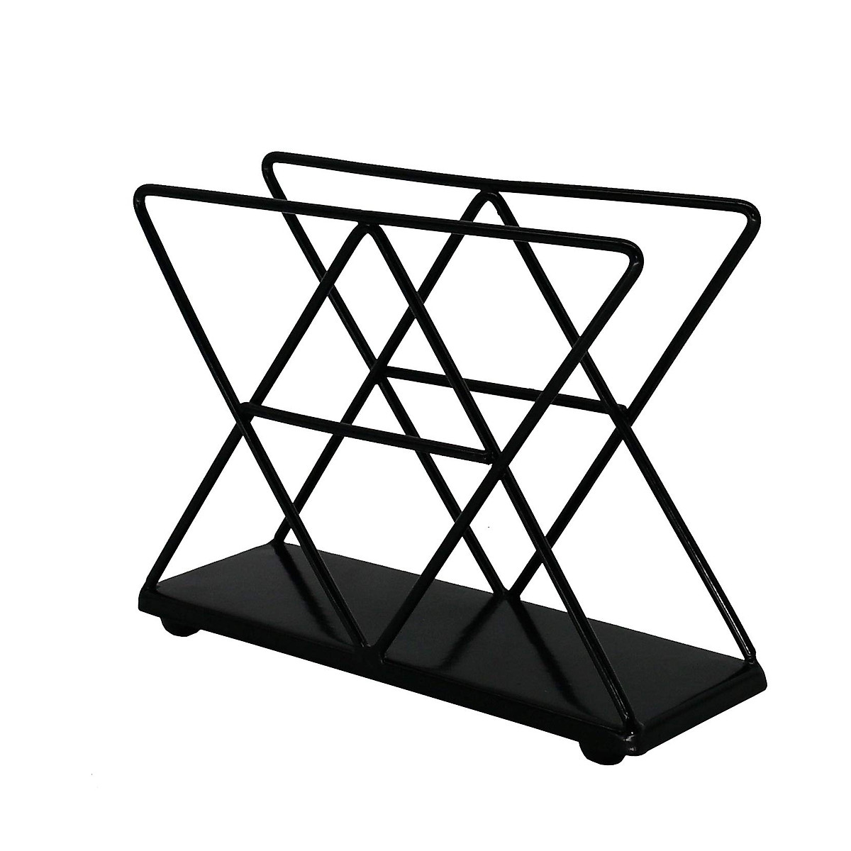 OwlGift Black Modern Geometric Triangle Metal Wire Upright Napkin Holder