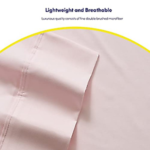 Queen Sheets Pale Pink - 6 Piece 1500 Supreme Collection Fine Brushed Microfiber Deep Pocket Queen Sheet Set Bedding - 2 Extra Pillow Cases, Great Value, Queen, Pale Pink