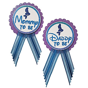 Daddy to Be & Mommy Pin Mermaid Baby Shower Pin to wear at Baby Shower, Purple & Turquoise Pin, It's a Girl, Baby Sprinkle