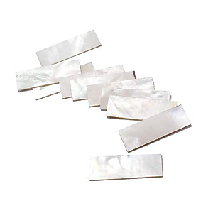 Ogdni Guitar Inlay Material,10Pcs Flat Rectangle White Mother of Pearl Shell Blank Material for Guitar Banjo Mandolin Parts (GF122)