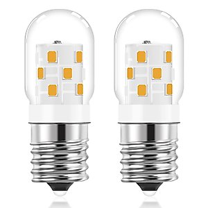 E17 LED Under Microwave Over Stove Light Bulb 125V Appliance 8206232A 40W Incandescent Equivalent, E17 Intermediate Base 3W Dimmable Light Bulb for Refrigerators, Range Hood, WarmWhite 3000K,2 Pack