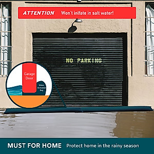 Flibyt 5FT Water Activated Flood Barriers for Home Door, Sandless Sand Bags for Anti Flood Control, Alternative Sandbag for Rain Protection, Absorbent Prevention for Garage & Basement (2-Pack)