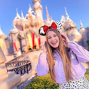 ETLUK Mouse Ears Headband, Villain Ears Bow Headband for Adult Women Girls, Park Ears Party Cosplay Accessories