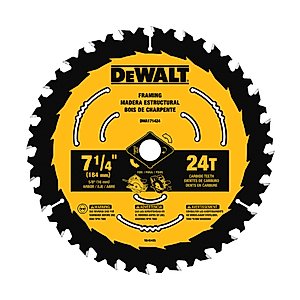 DEWALT Circular Saw Blade, 7 1/4 Inch, 24 Tooth, Wood Cutting (DWA171424B10), 10 Count (Pack of 1)