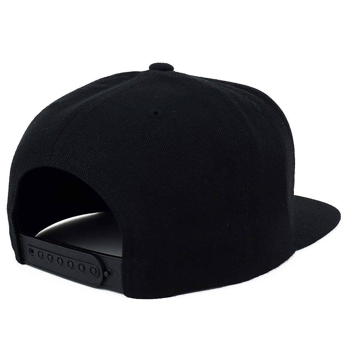 Armycrew Flexfit Oversize XXL Structured Blank Flatbill Snapback Cap - Black - 2XL