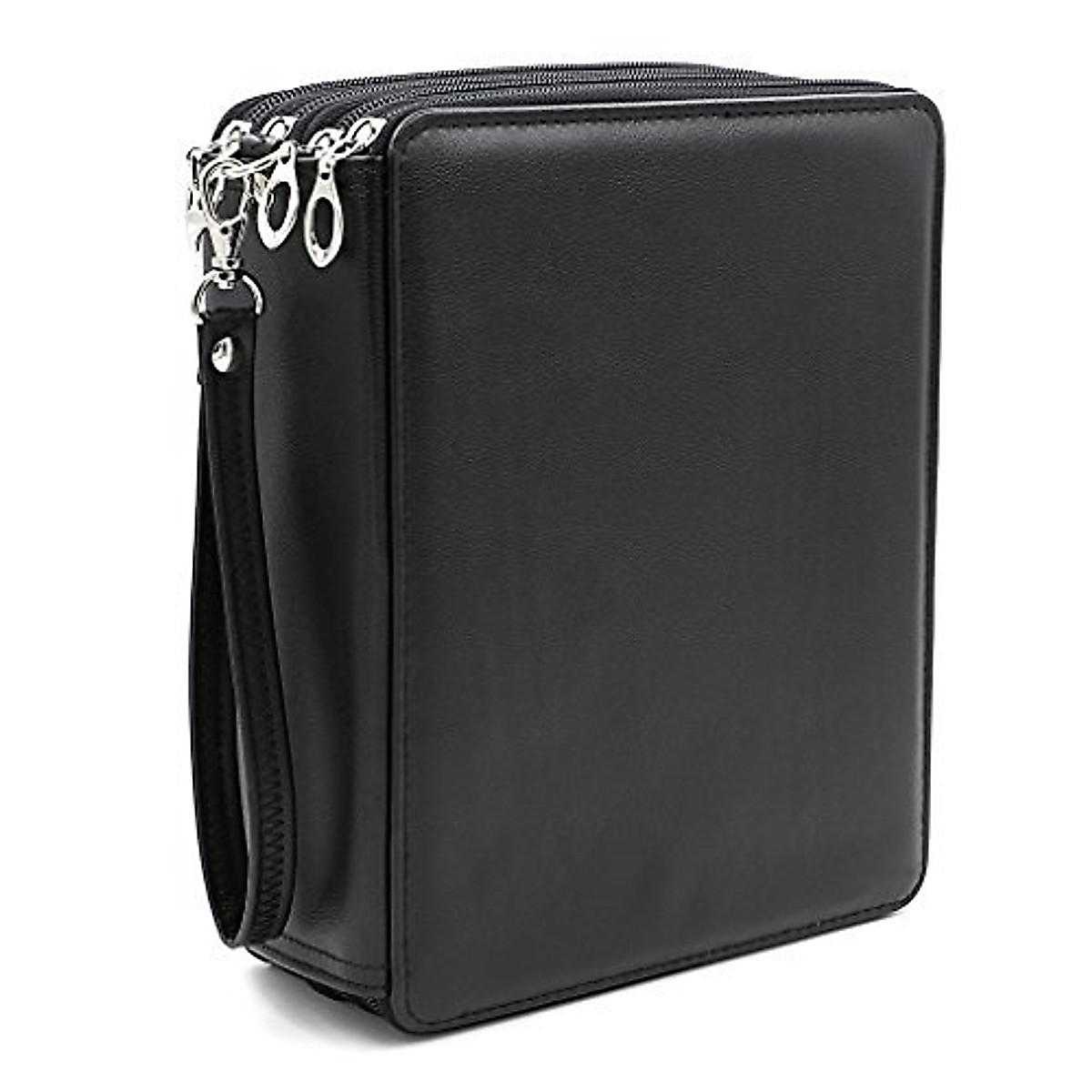 BTSKY 168 Slots Colored Pencil Organizer - Deluxe PU Leather Pencil Case Holder (Black)