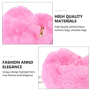 Heart Shaped Purse for Women Heart Shaped Purse Soft Fluffy Faux Fur Crossbody Bag Handbag Shoulder Bag with Chain for Women Girls Valentines Day Heart Shaped Handbag Pink Heart Shaped Purse Fluffy