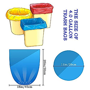 Alimu Small Trash Bags, 150 Counts 4 Gallon Small Kitchen Garbage Bags Material Wastebasket Can Liners Bags Small Size 20-Liters for Office, Home, Bathroom, Kitchen